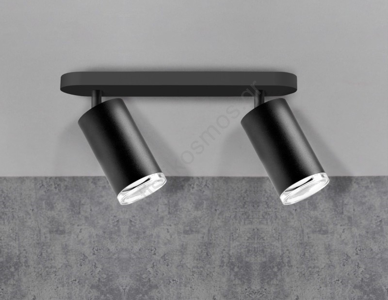 Φωτιστικό σποτ μπάνιου TURYN 2xGU10/10W/230V IP44 μαύρο | Fotisti kosmos