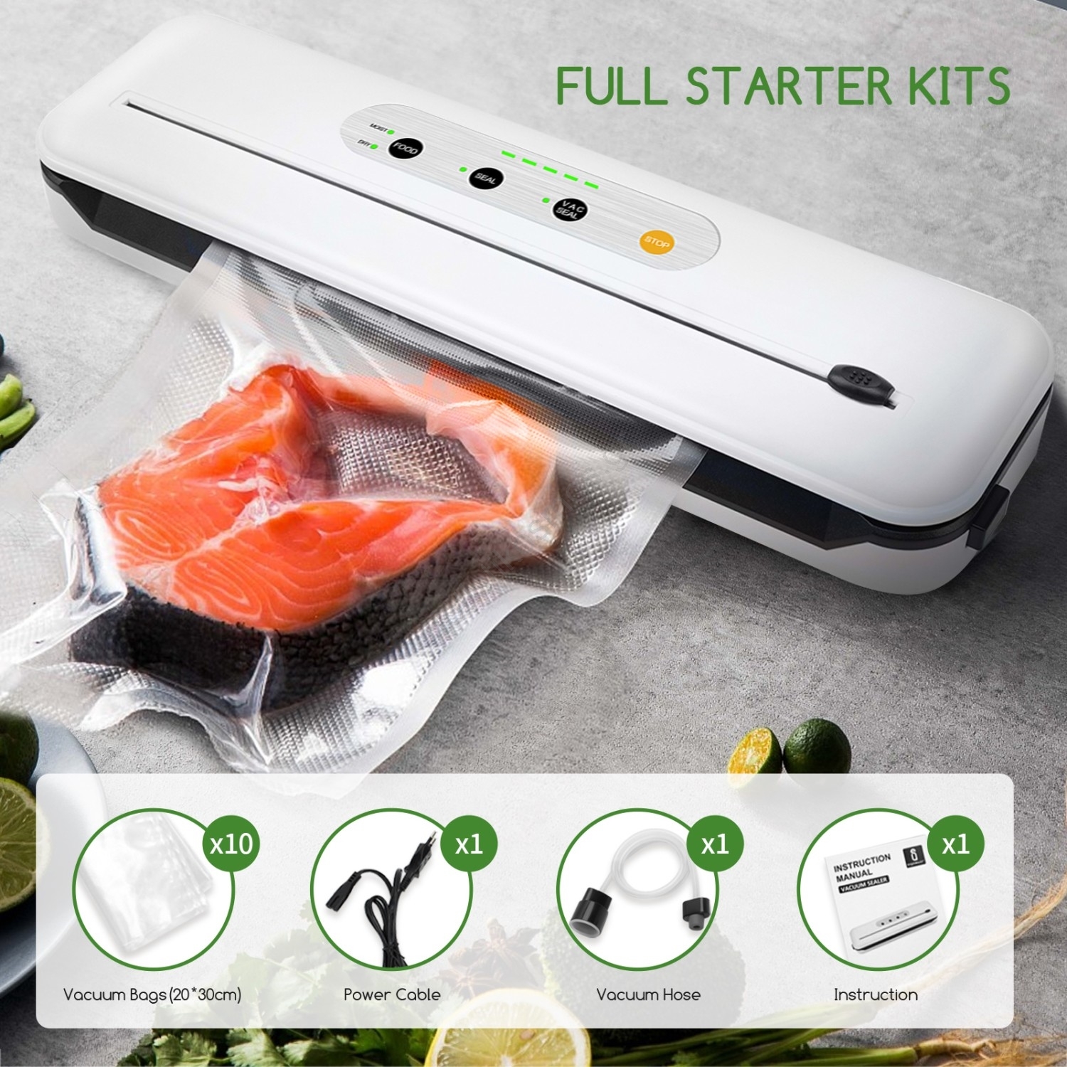 Aigostar - Συσκευή Vacuum -Αεροστεγούς Φύλαξης 110W/230V | Fotisti kosmos