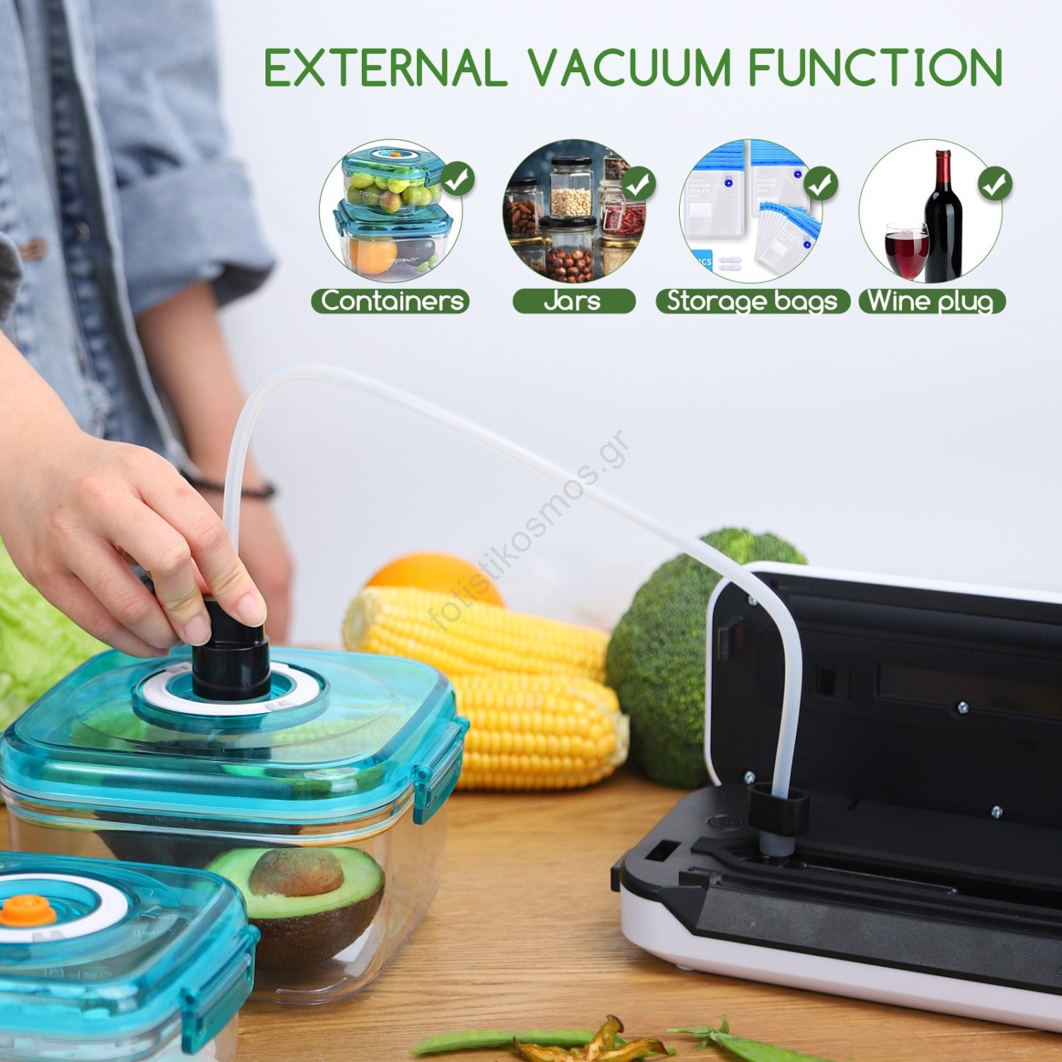 Aigostar - Συσκευή Vacuum -Αεροστεγούς Φύλαξης 110W/230V | Fotisti kosmos