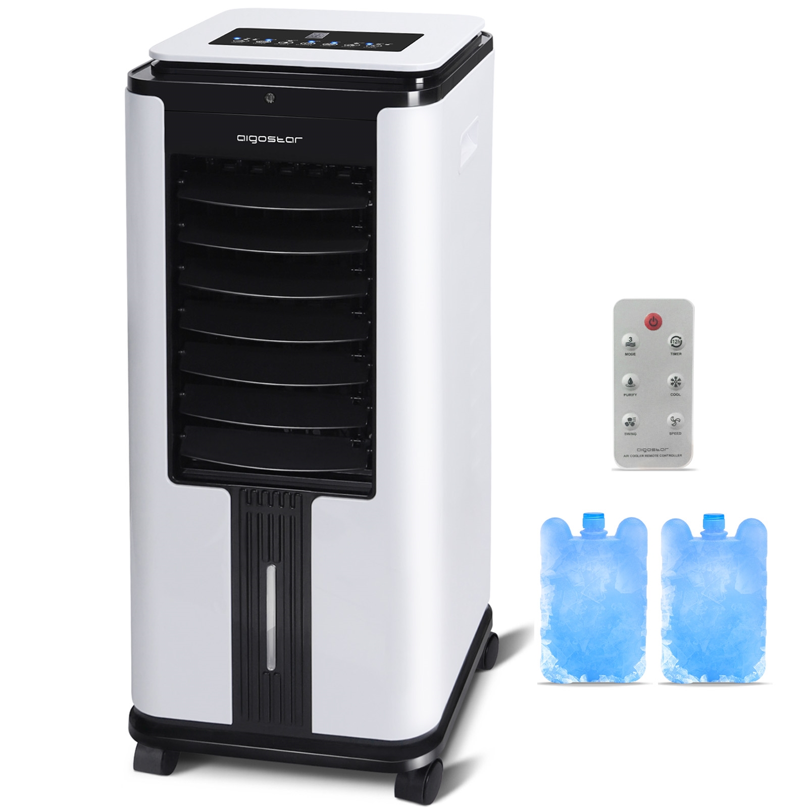 Aigostar - Air cooler 75W/230V μαύρο/ασημί + τηλεχειριστήριο | Fotisti ...
