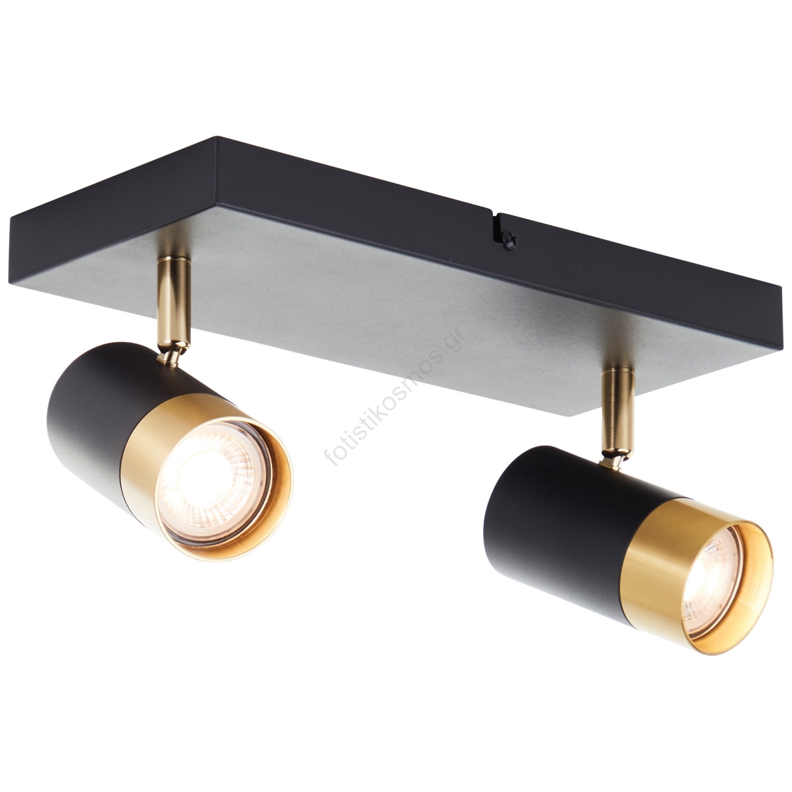 Brilliant - LED φωτιστικό σποτ VIGOLO 2xGU10/5W/230V μαύρο/χρυσό ...