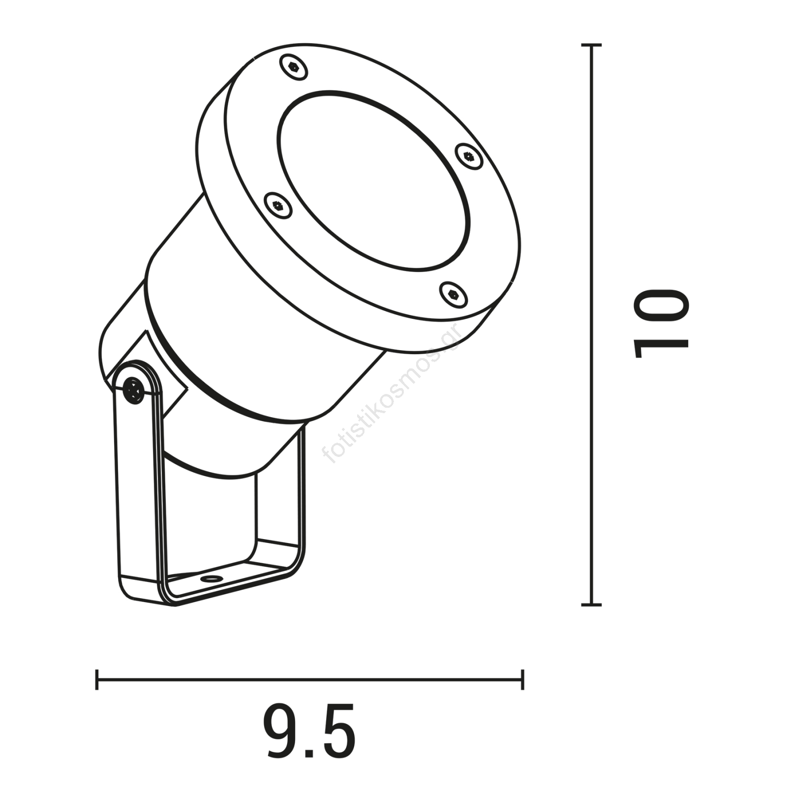 Λάμπα εξωτερικού χώρου 1xGU10/5W/230V IP65 γκρι | Fotisti kosmos