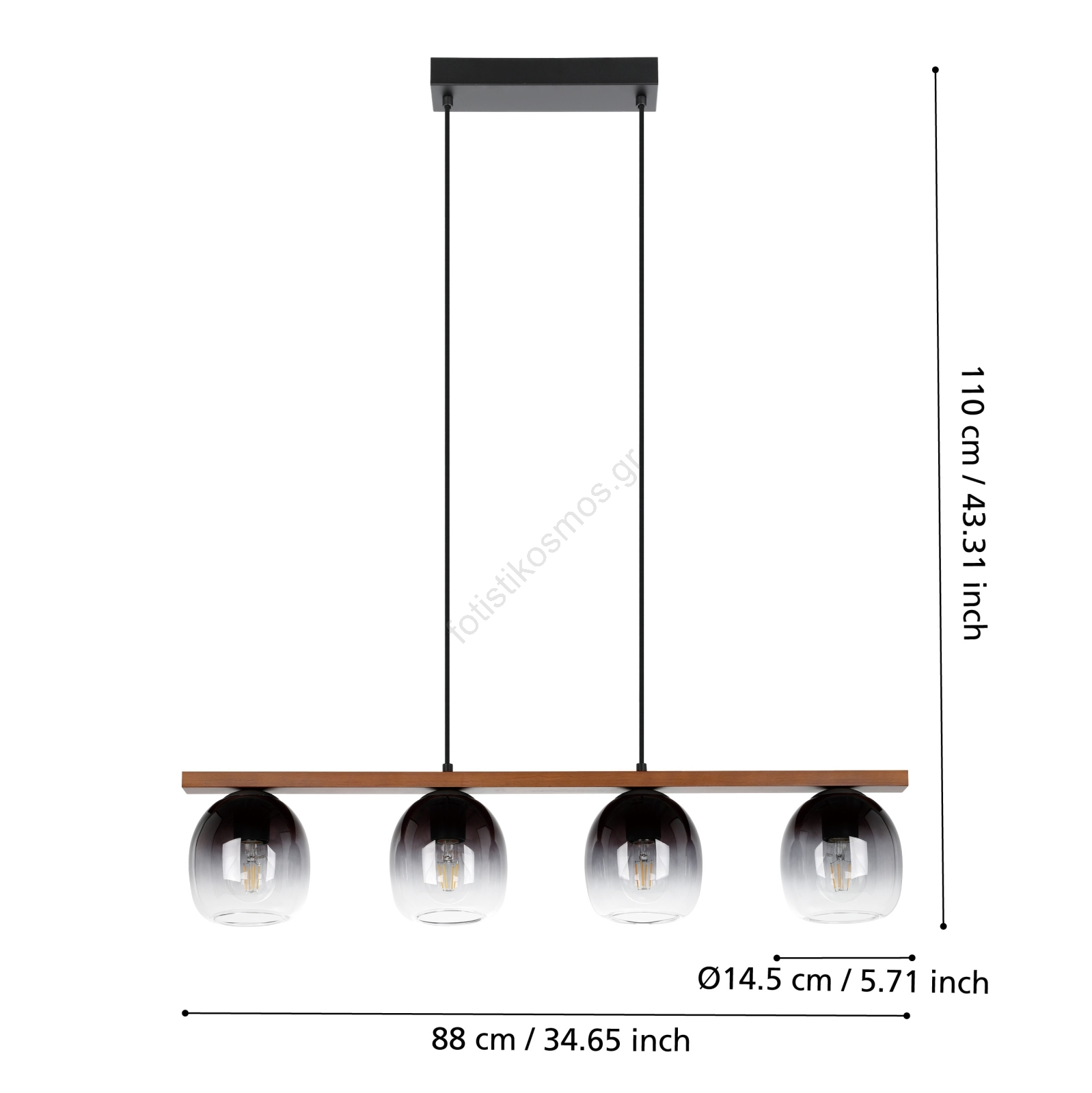 Eglo 900186 - Κρεμαστό φωτιστικό οροφής ράγα FILAGO 4xE27/40W/230V ...