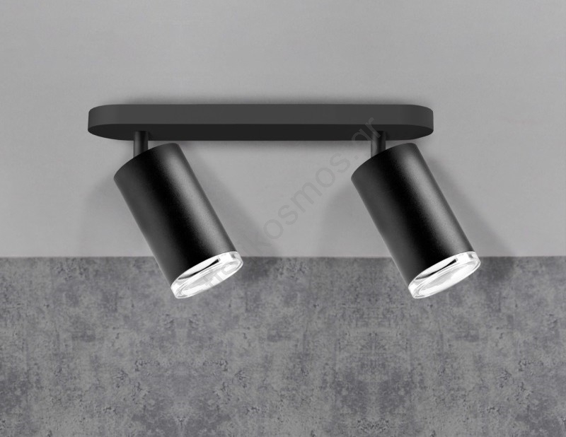Φωτιστικό σποτ μπάνιου TURYN 2xGU10/10W/230V IP44 μαύρο | Fotisti kosmos