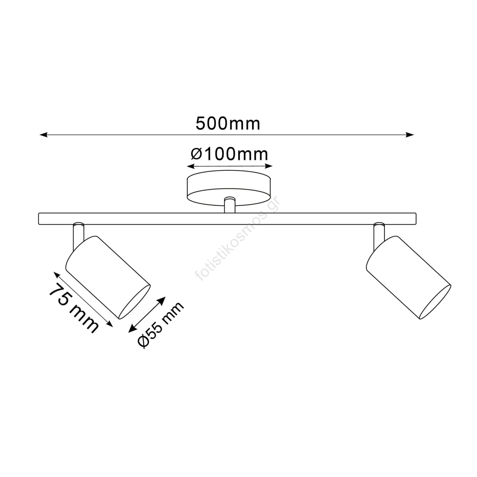 Φωτιστικό σποτ GOLDI 2xGU10/10W/230V χρυσό | Fotisti kosmos