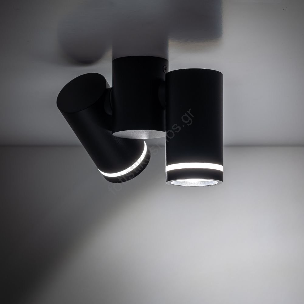 Φωτιστικό σποτ JET ΣΕΤ 2xGU10/10W/230V μαύρο | Fotisti kosmos