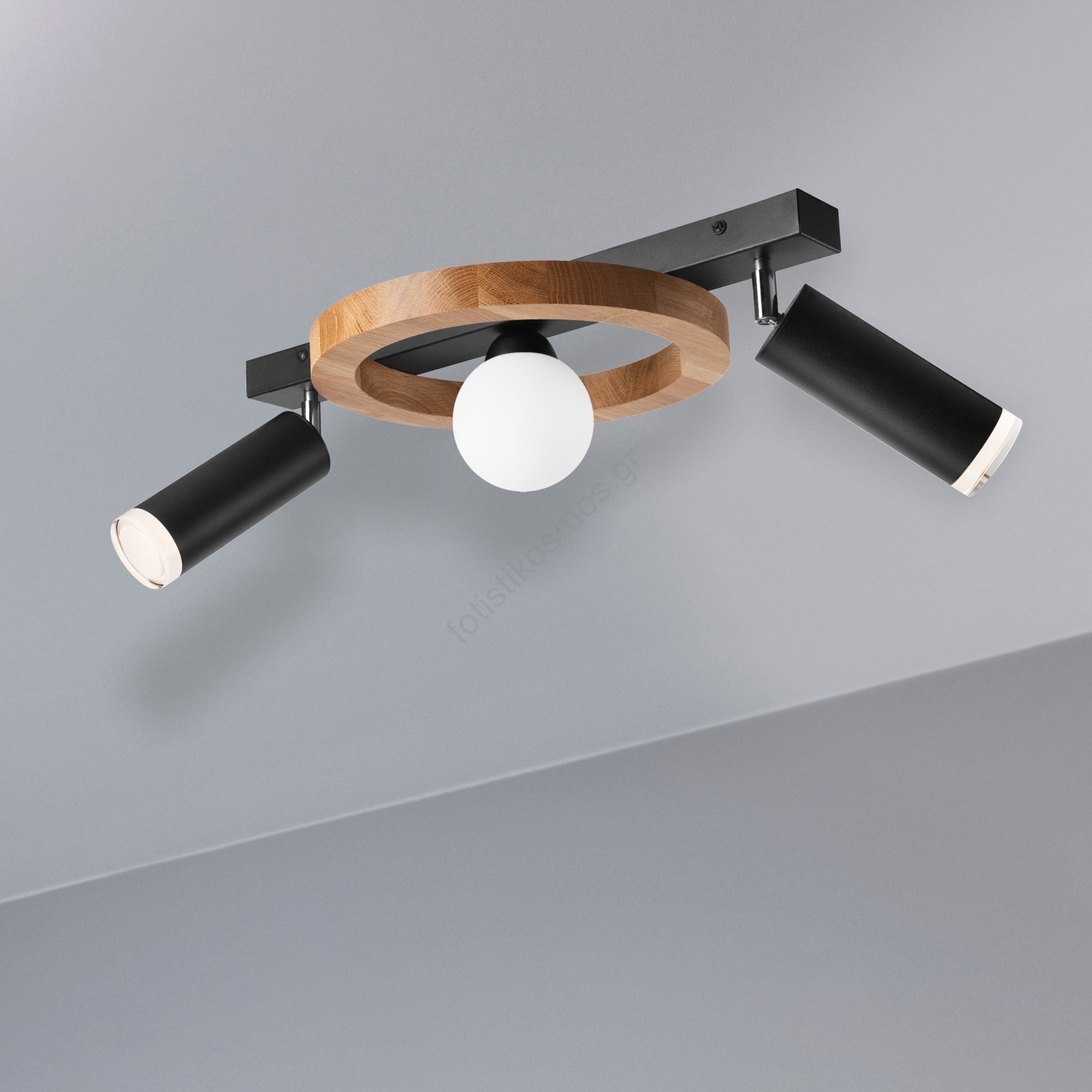 Φωτιστικό σποτ OTIS 1xG9/5W/230V + 2xE27/15W/230V δρυς | Fotisti kosmos