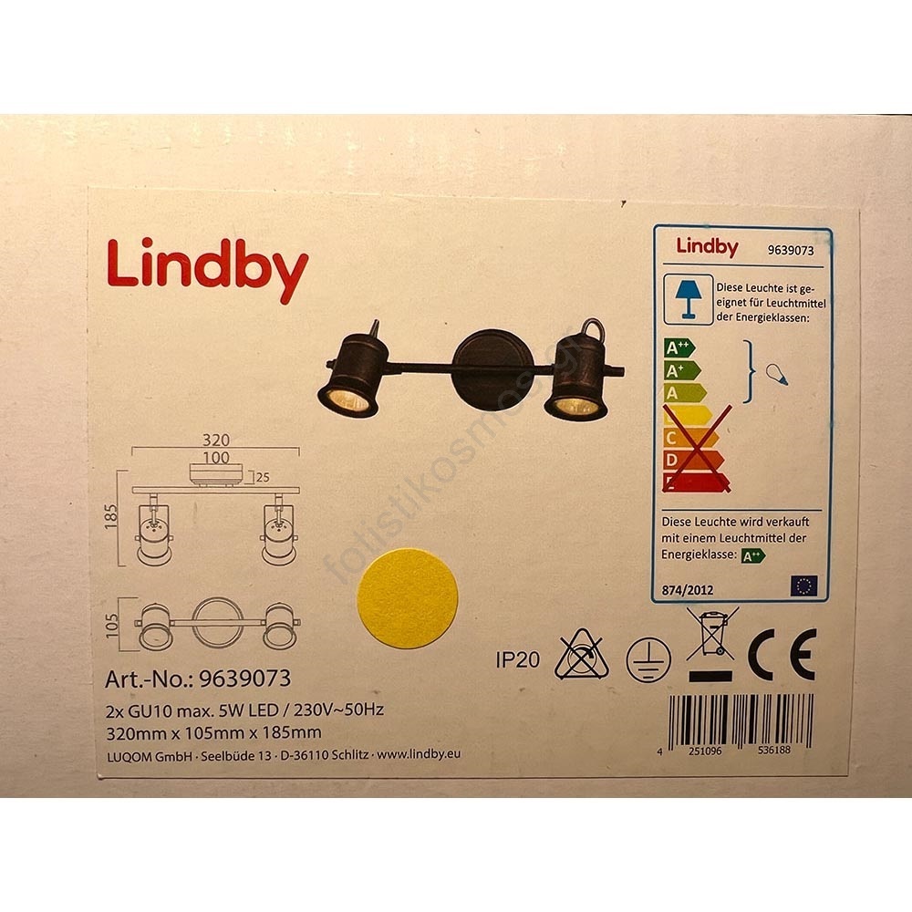 Lindby - Φωτιστικό σποτ CANSU 2xGU10/5W/230V | Fotisti kosmos