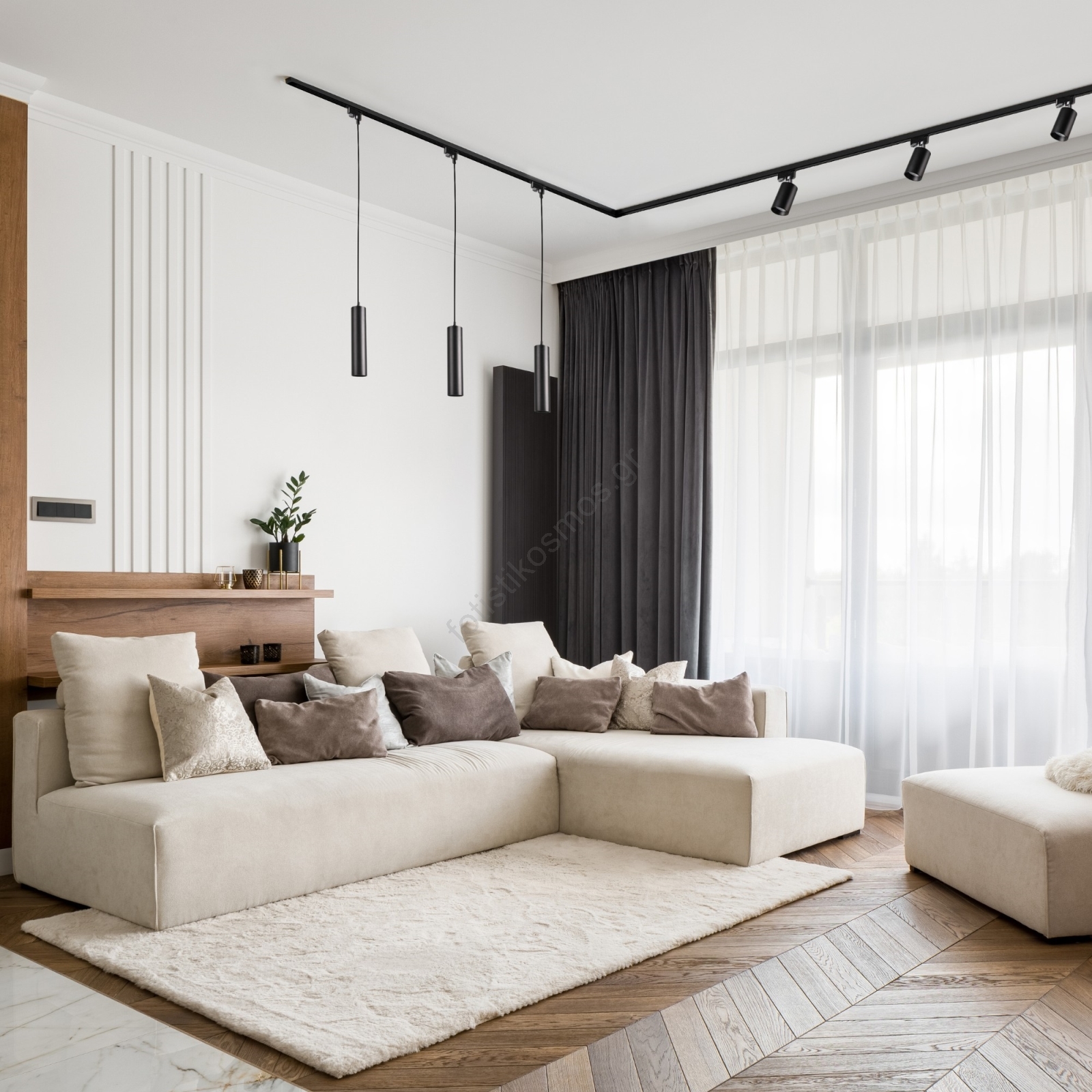 Σποτ για σύστημα ράγας MARIBEL 1xGU10/10W/230V μαύρο | Fotisti kosmos