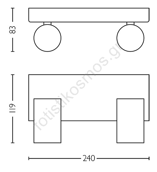 Philips - Φωτιστικό σποτ μπάνιου IDRIS 2xGU10/5W/230V IP44 μαύρο ...
