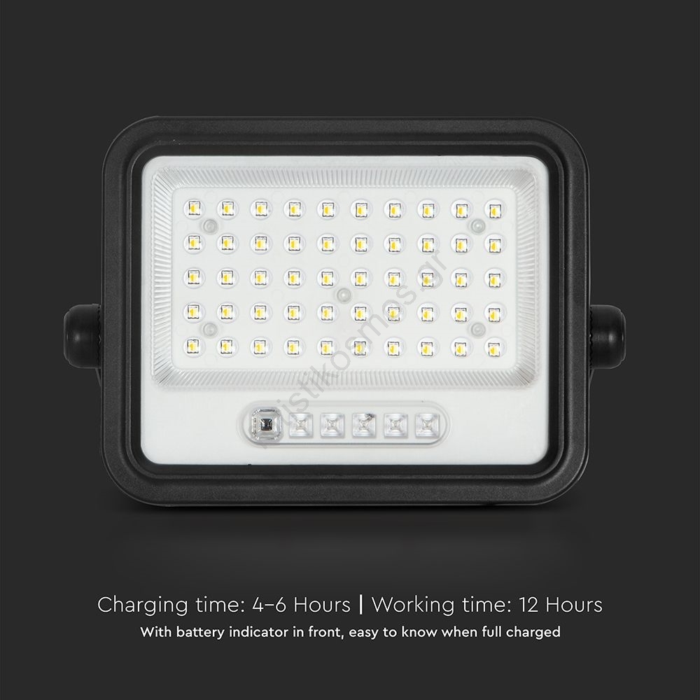 Ρυθμιζόμενος ηλιακός προβολέας LED/100W/3,2V IP65 5000 mAh μαύρος + τηλεχειριστήριο | Fotisti kosmos