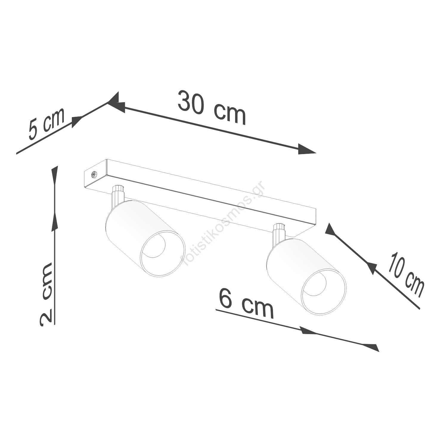 Sollux SL.1367 - Φωτιστικό σποτ WINX 2xGU10/10W/230V μαύρο/χρώμιο ...