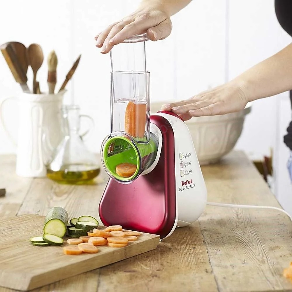 Tefal - Τρίφτης και cutter FRESH EXPRESS PLUS 200W/230V κόκκινο/λευκό ...