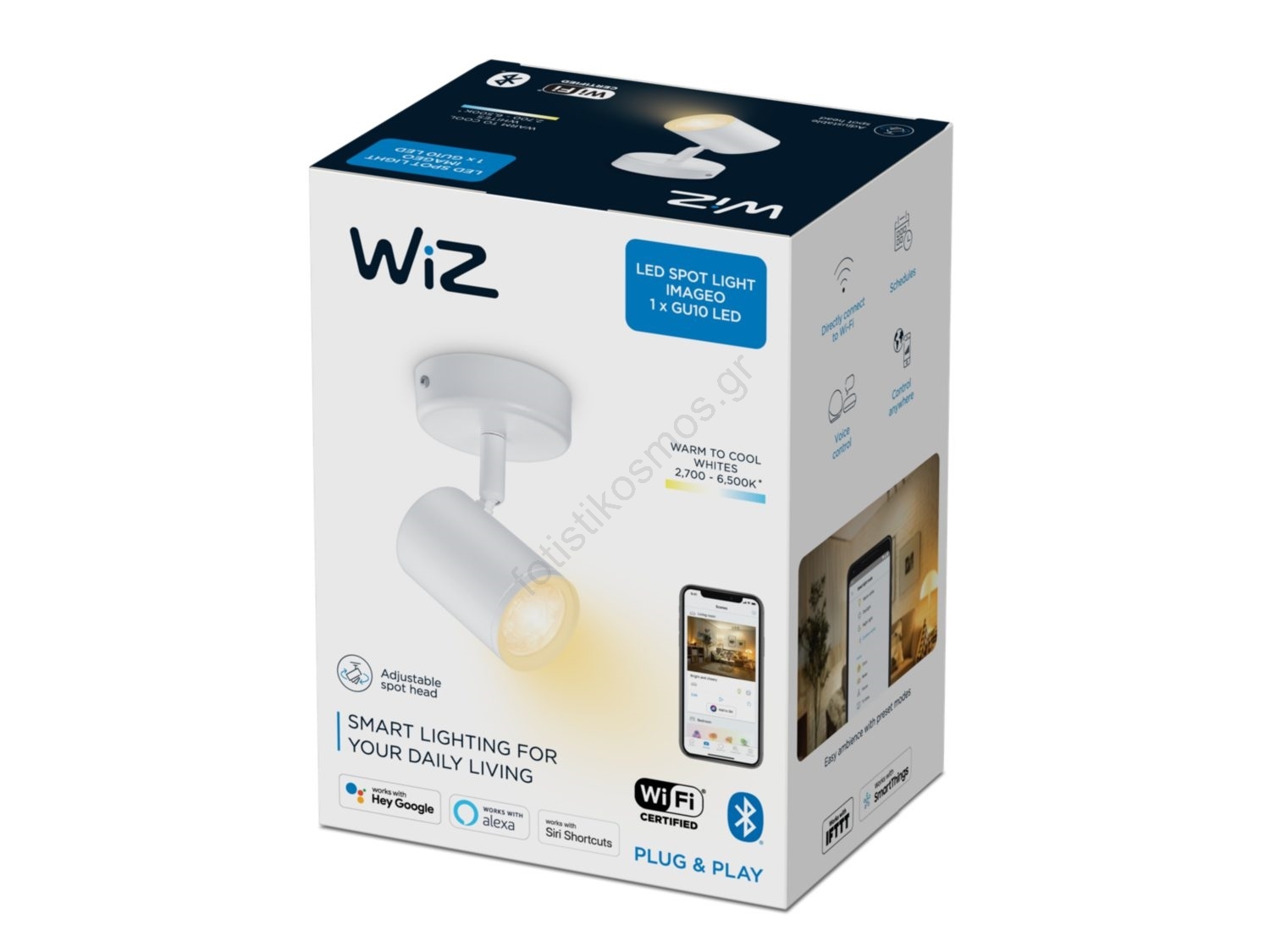 WiZ - LED Dimmable σποτ IMAGEO 1xGU10/4,9W/230V 2700-6500K Wi-Fi ...