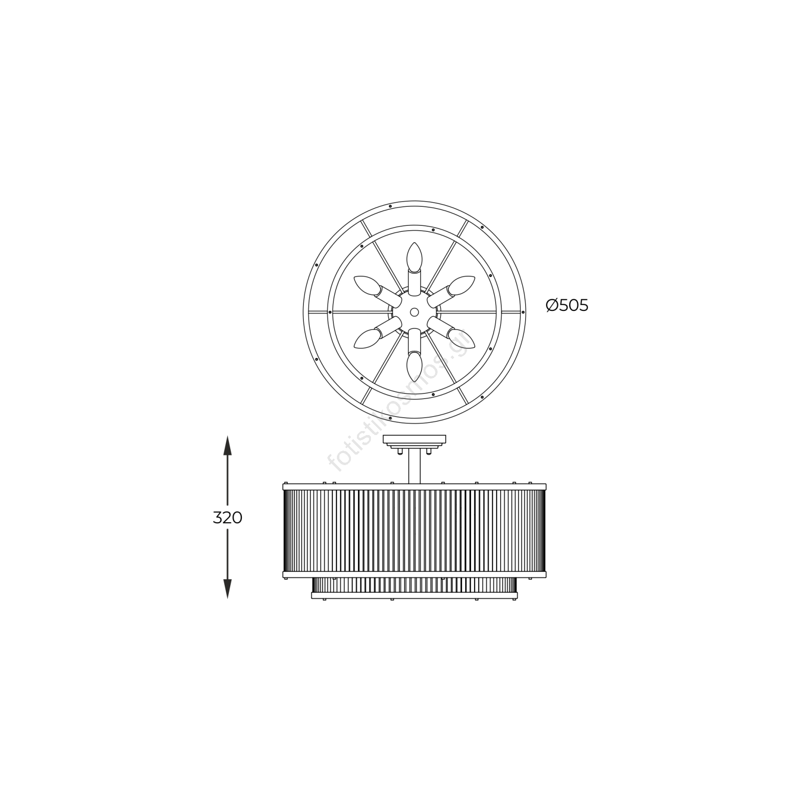 Zuma Line 003064-024606 - Επιφανειακός πολυέλαιος SERGIO 6xE14/60W/230V ...